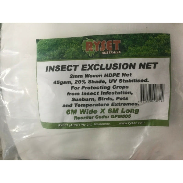 RYSET Small Insect Exclusion Net – 6M X 6M GPM505 - ZORRO Australia